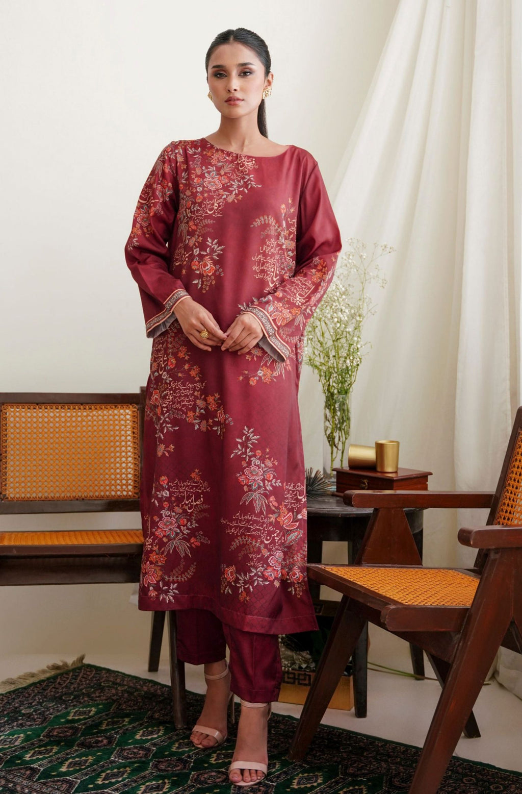 Chaman - Deep Maroon Co-Ord Set | Manto