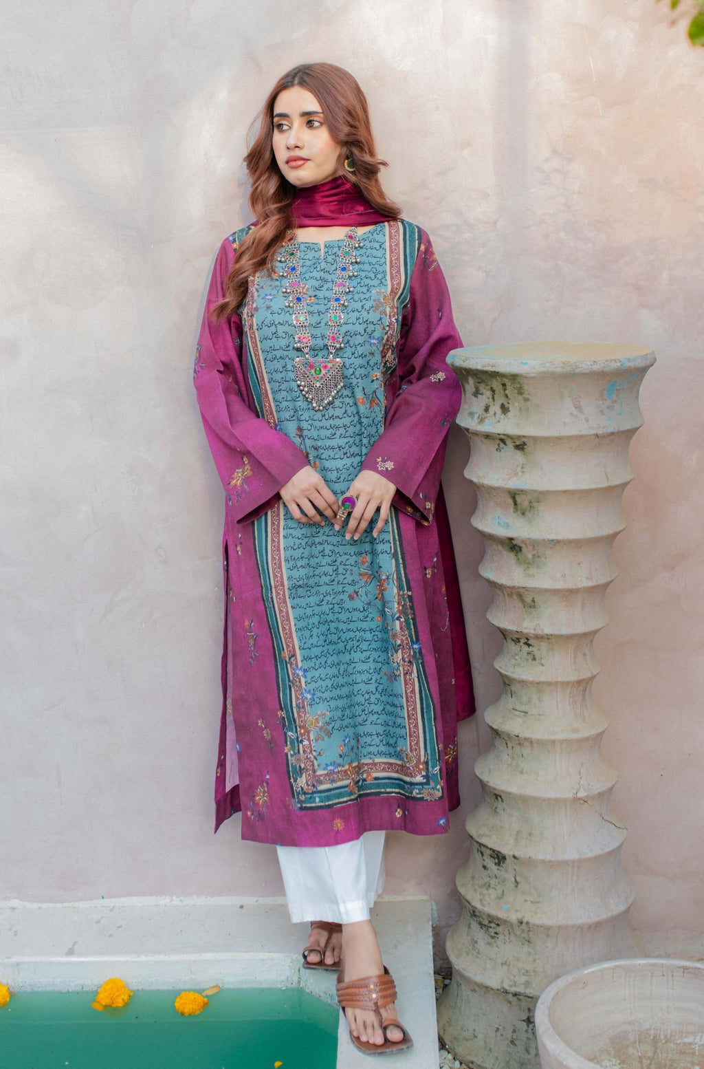 Phool Kurta - Teal & Magenta – Manto