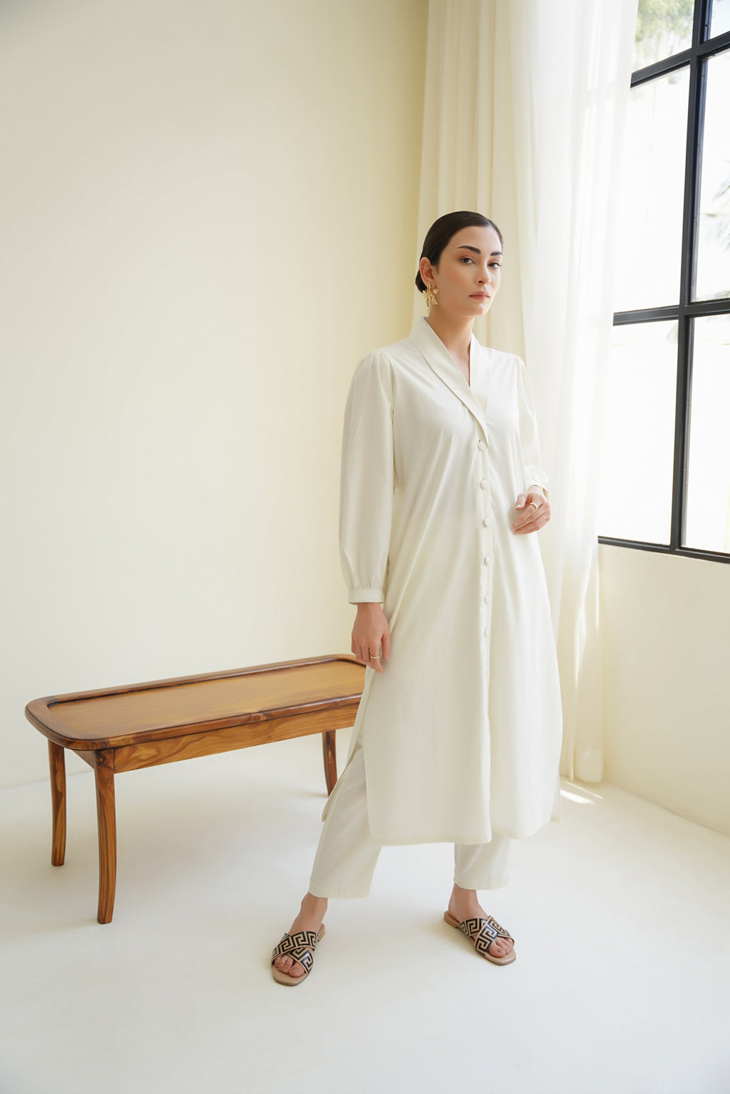 Nora - Cloud White Co-Ord Set | Manto