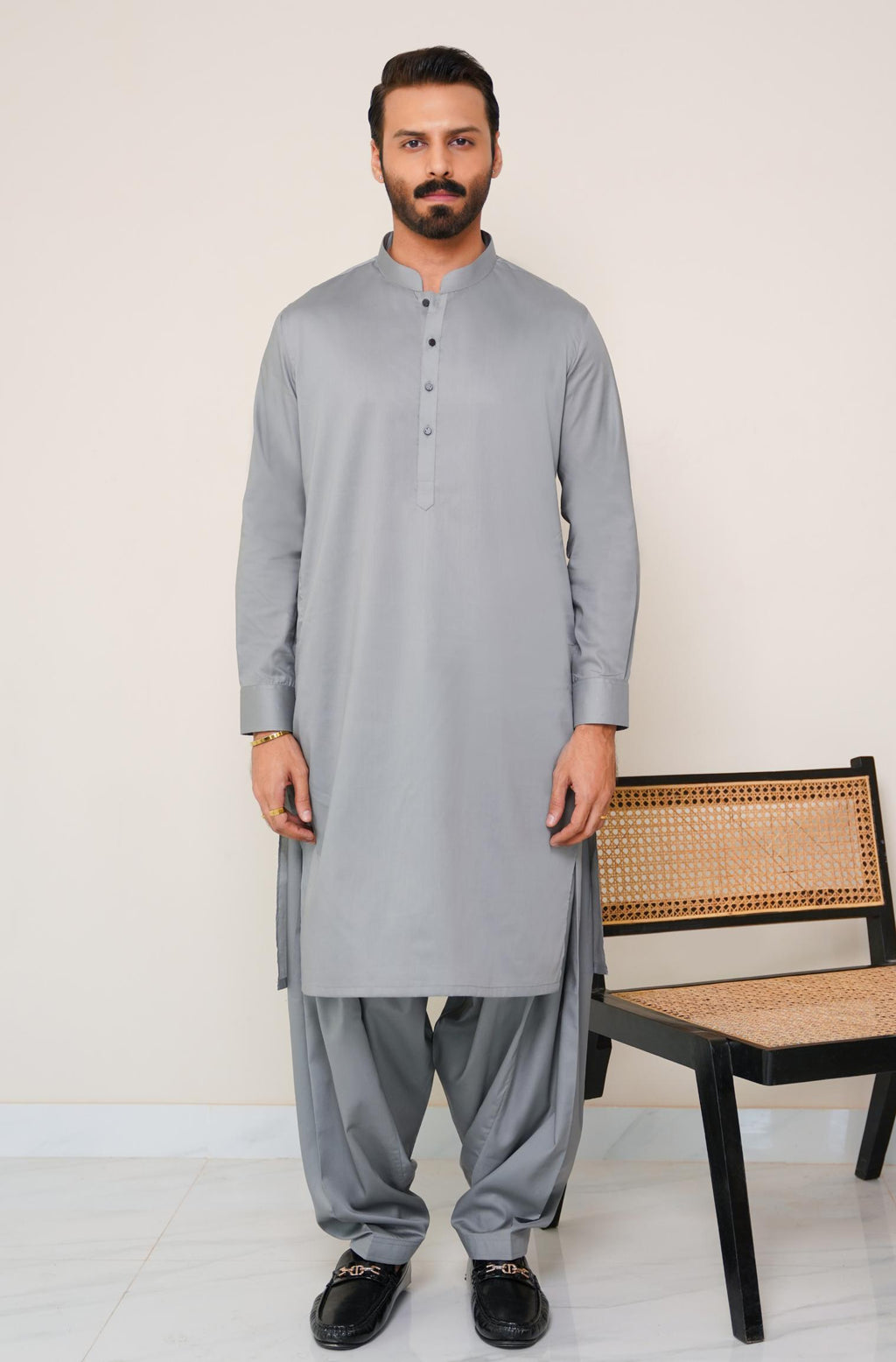 Cotton Kameez Shalwar - Grey (Men) – Manto