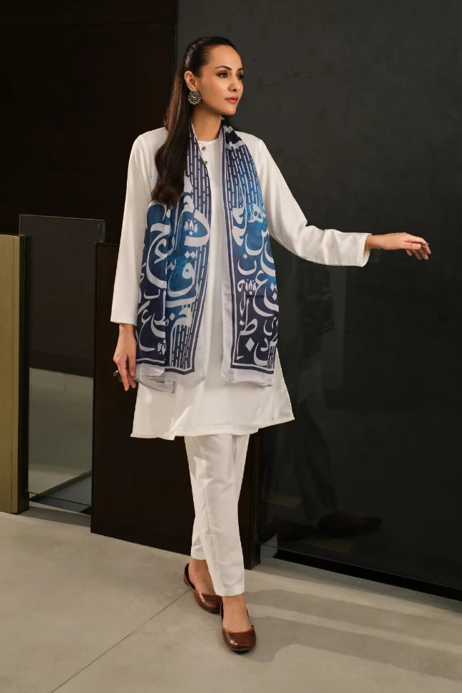 Huroof Scarf - Shaded Blue – Manto