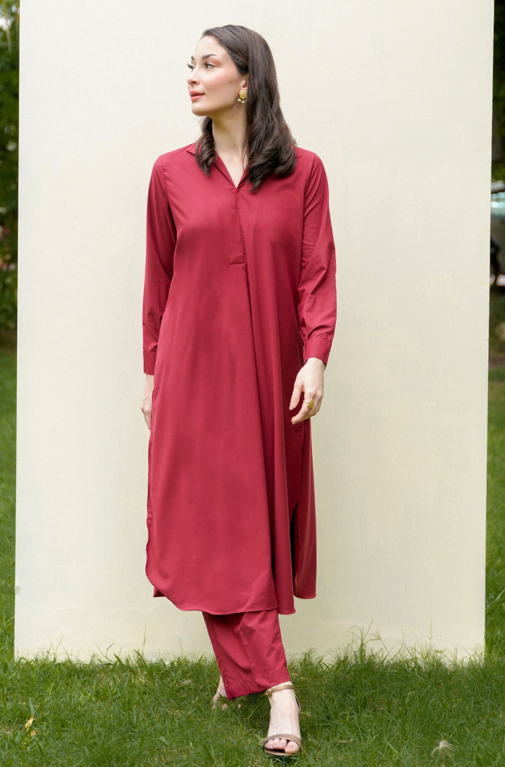 Mira - Ruby Red Co-ord Set | Manto