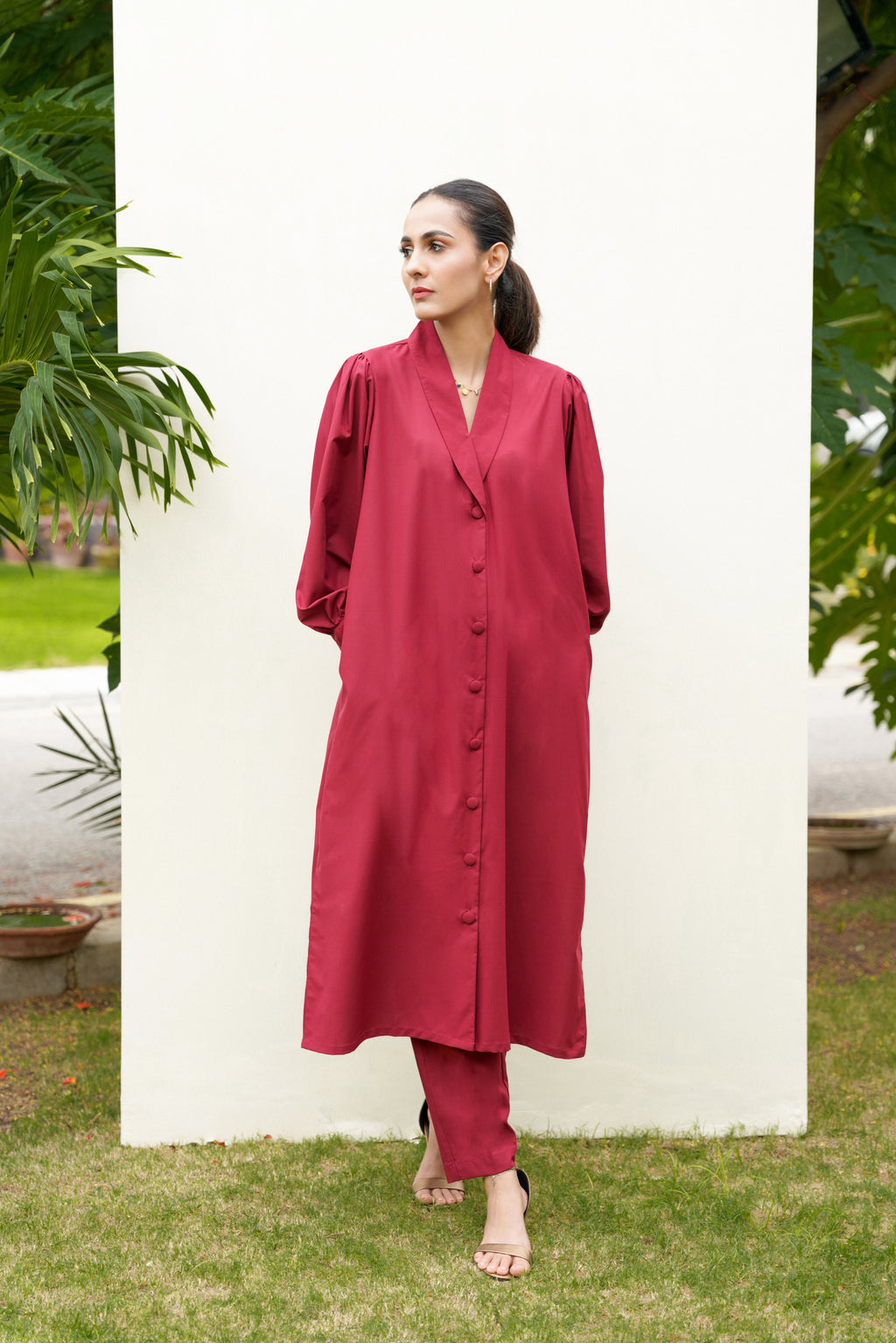 Nora - Ruby Red Co-Ord Set | Manto